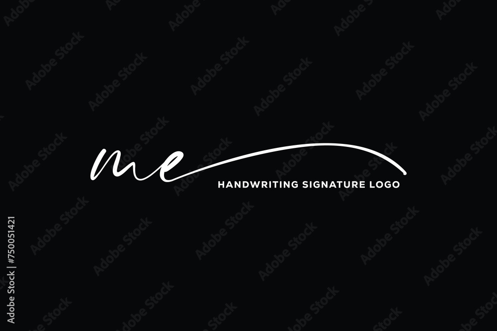 ME initials Handwriting signature logo. ME Hand drawn Calligraphy ...