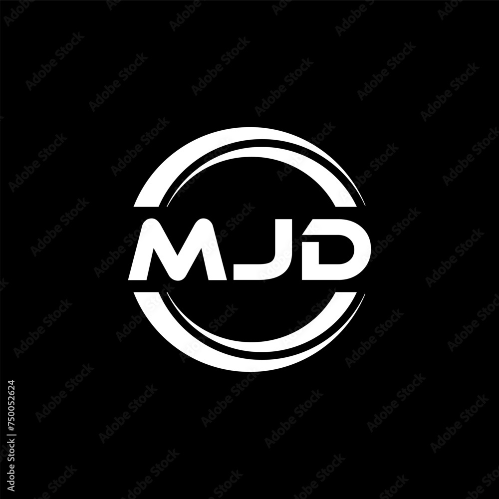 MJD letter logo design with black background in illustrator, vector ...
