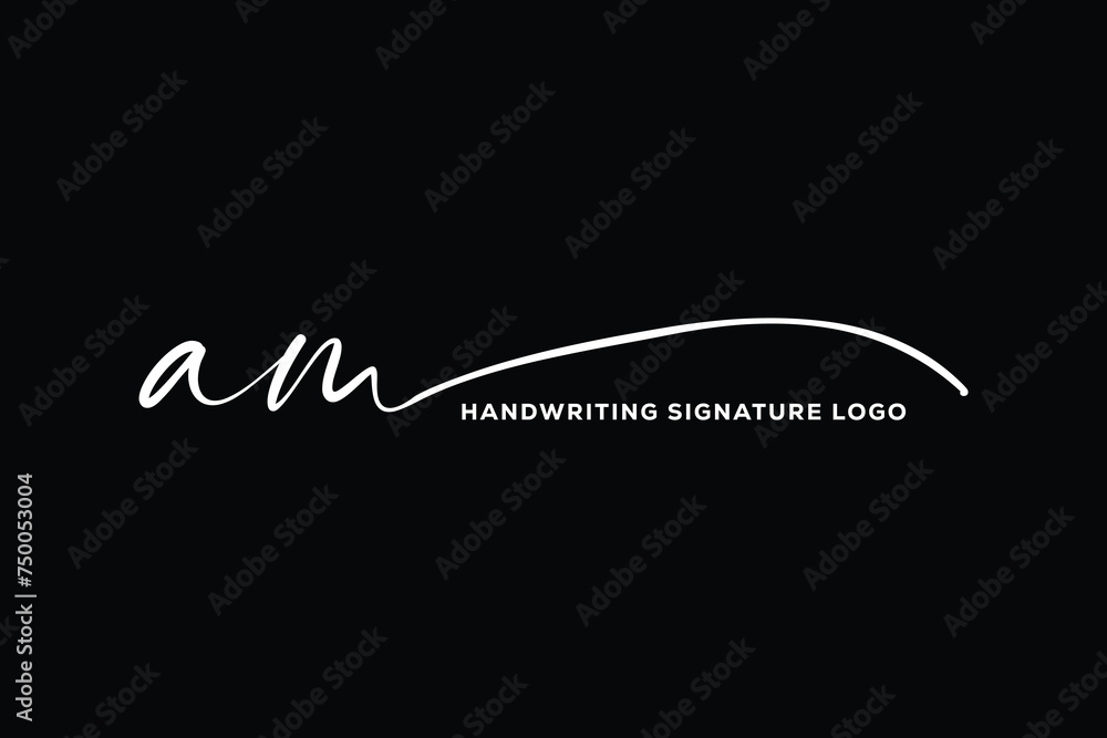 AM initials Handwriting signature logo. AM Hand drawn Calligraphy ...