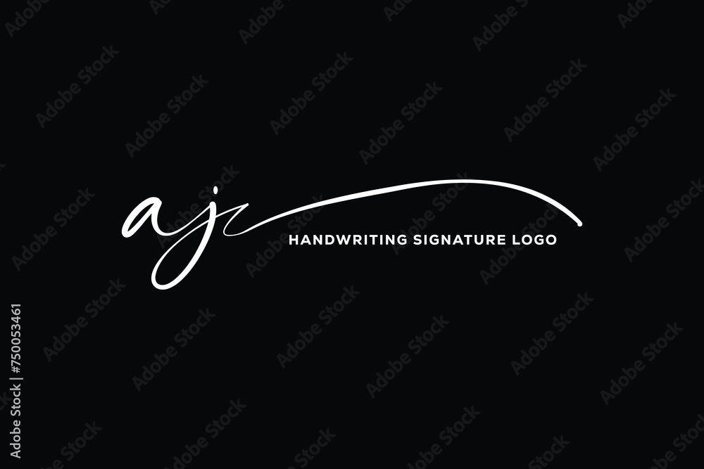 AJ initials Handwriting signature logo. AJ Hand drawn Calligraphy ...