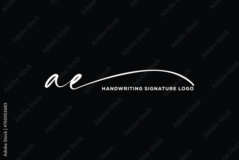 AE initials Handwriting signature logo. AE Hand drawn Calligraphy ...