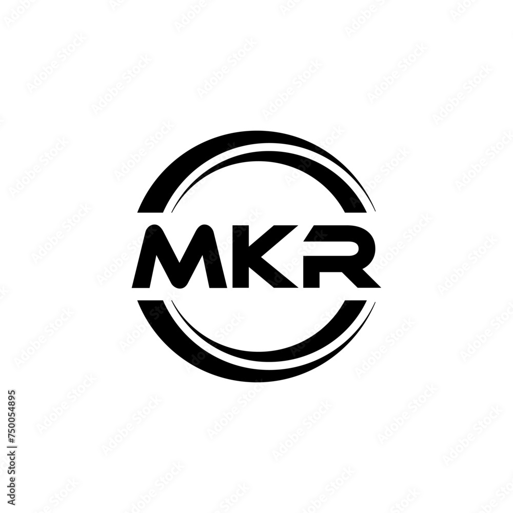 MKR letter logo design with white background in illustrator, vector ...