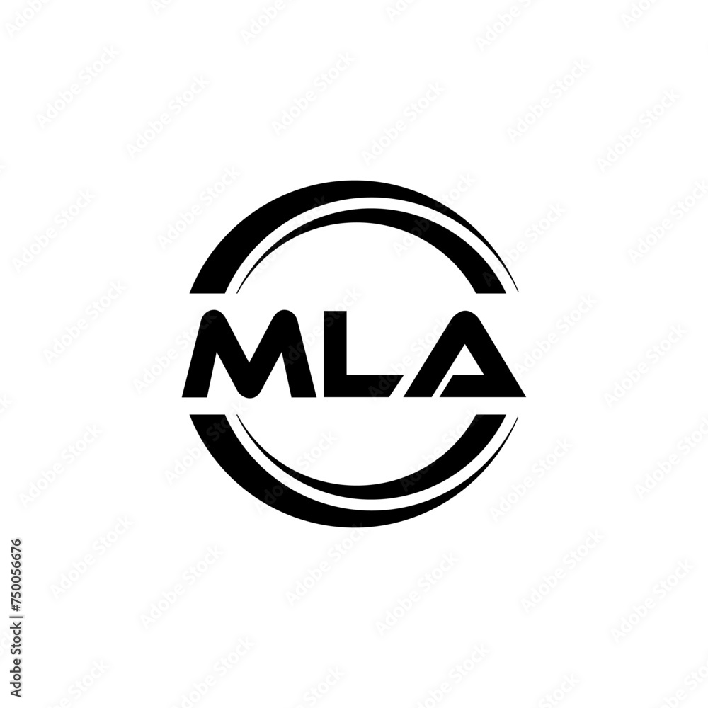 MLA letter logo design with white background in illustrator, vector ...