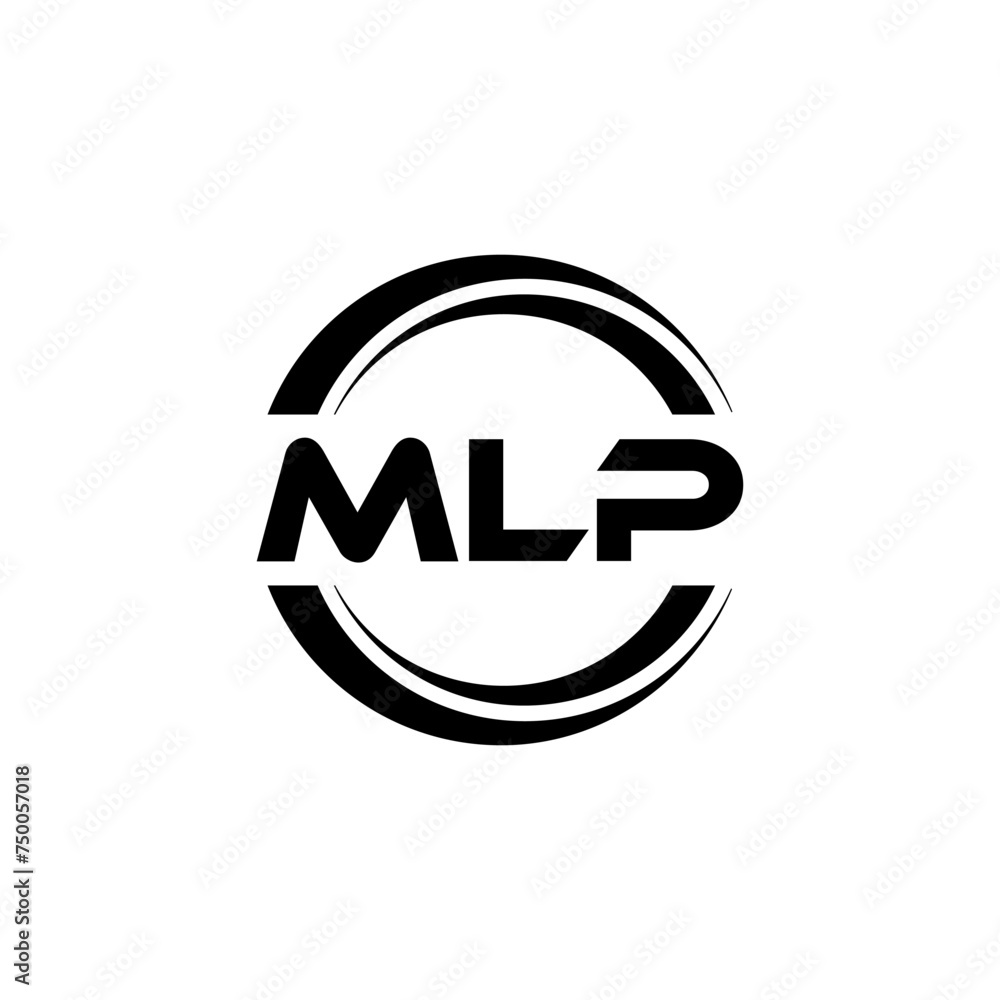 MLP letter logo design with white background in illustrator, vector ...