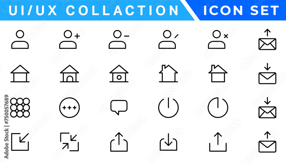 User Interface Icons Collection Basic Ui Ux Icon Set Set Icon Of User Interface Vector