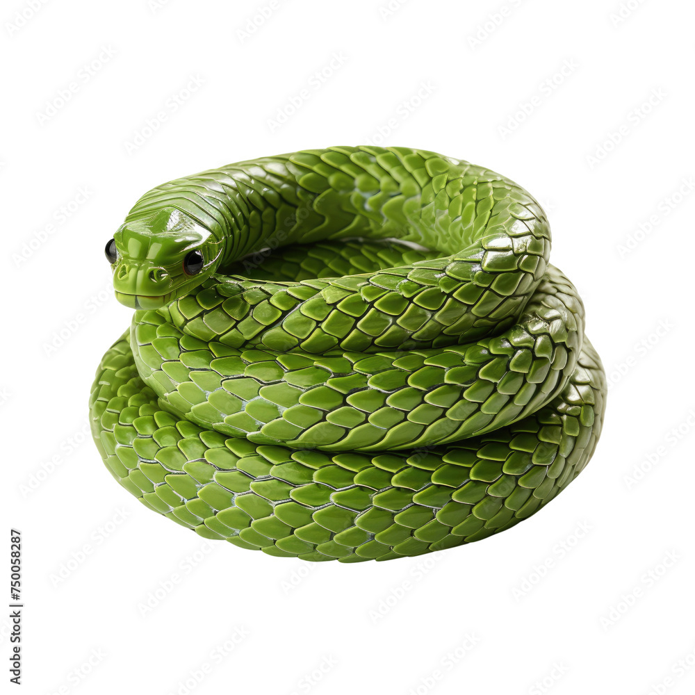 Coiled Green Snake PNG, Transparent Image without background, Concept ...