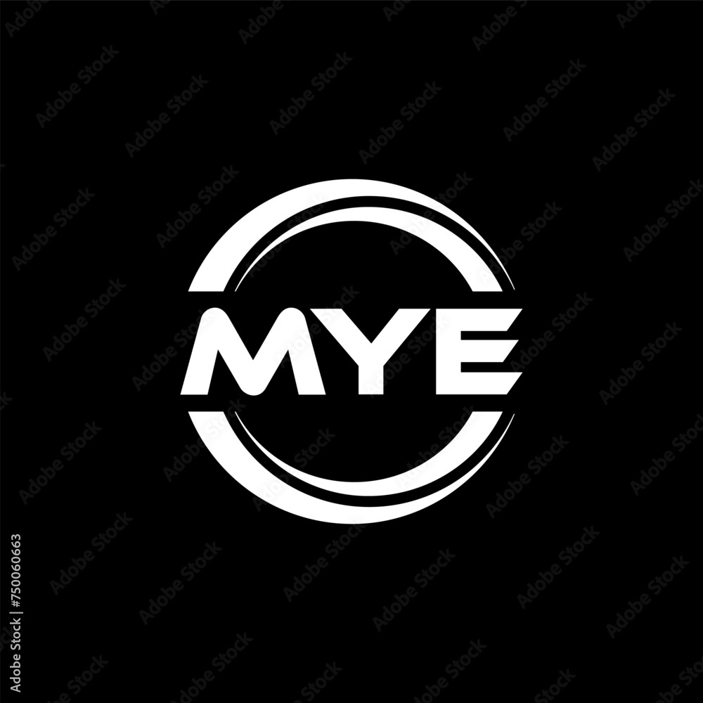 Vecteur Stock MYE letter logo design with black background in ...