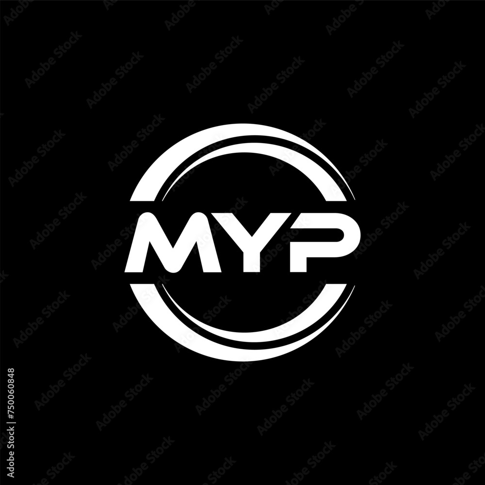 MYP letter logo design with black background in illustrator, vector ...