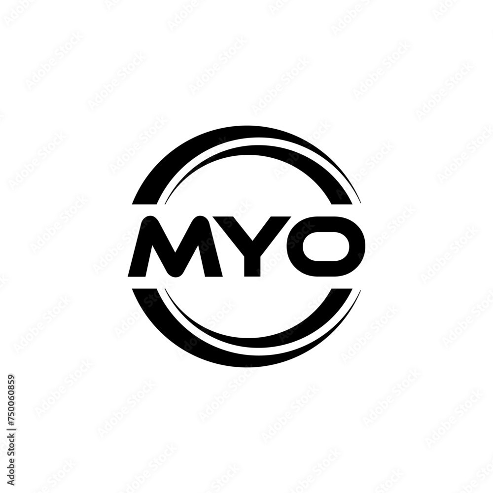 MYO letter logo design with white background in illustrator, vector ...