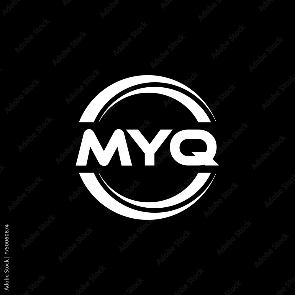 MYQ letter logo design with black background in illustrator, vector ...