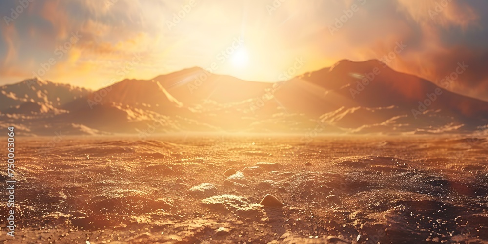 Exploring the Martian landscape: Olympus Mons towering over the dusty ...