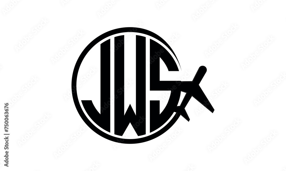 JWS three initial letter circle tour & travel agency logo design vector ...