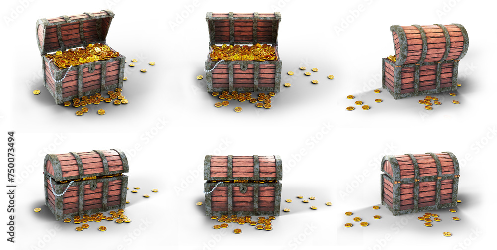 Pirate style old medieval wooden vintage rustic chest box from ...