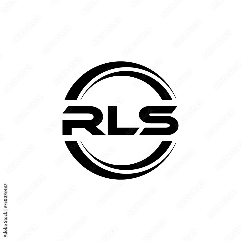 Vecteur Stock RLS letter logo design with white background in ...