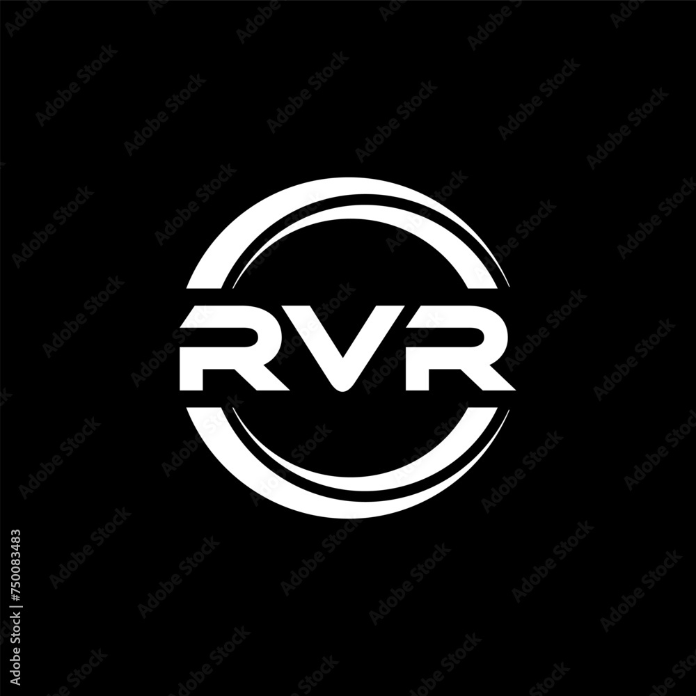 RVR letter logo design with black background in illustrator, vector ...