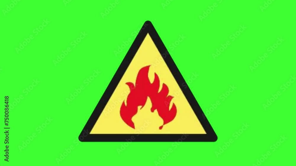 Vidéo Stock The Warning Fire animation is on a green background ...