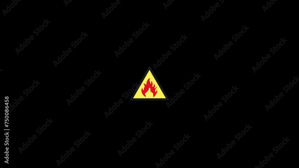 Vidéo Stock The Warning Fire animation is on a green background ...
