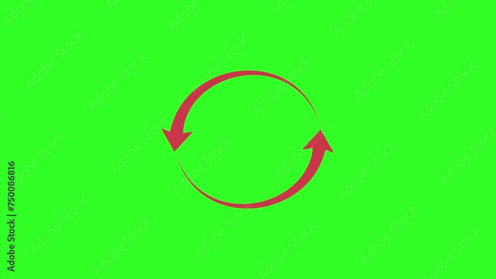 Rotating Circle or Cycle Symbol with tow arrow Animation on White ...