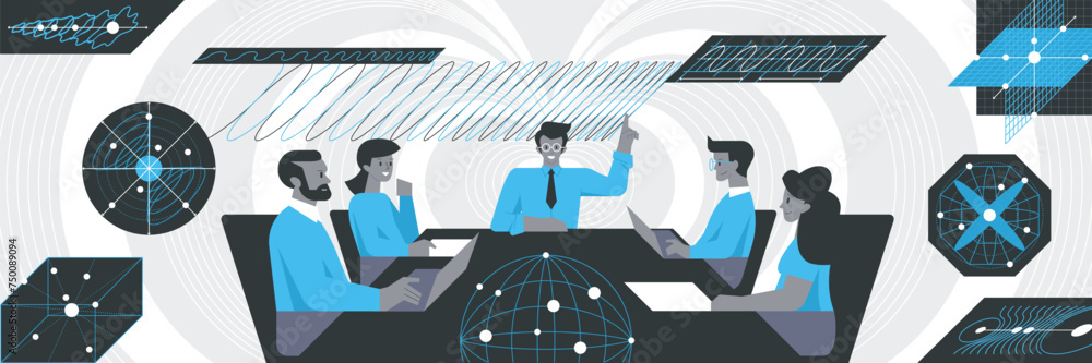 Science engineering and technology innovation concept. Vector flat ...