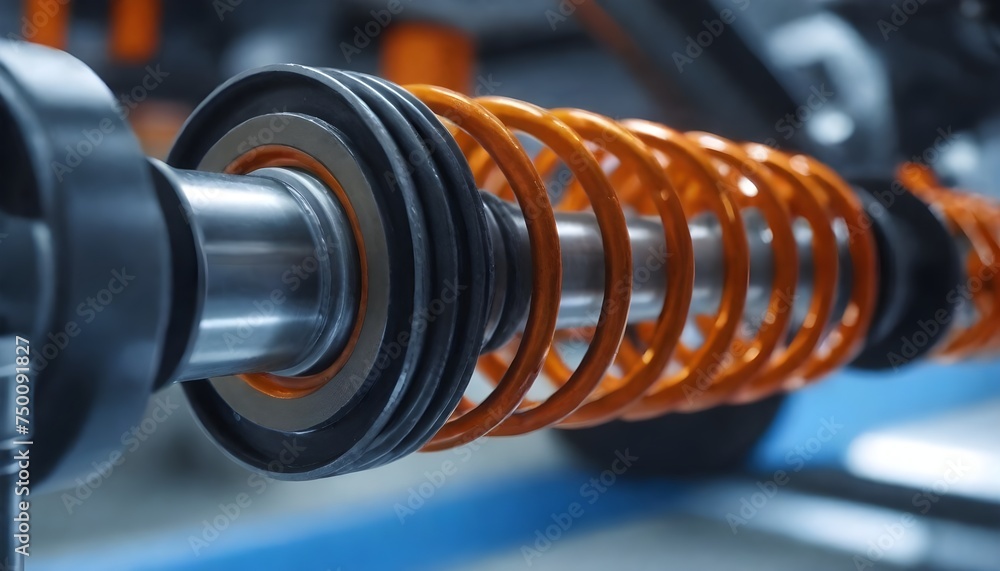 Shock absorber strut with coil spring, suspension system of modern car ...