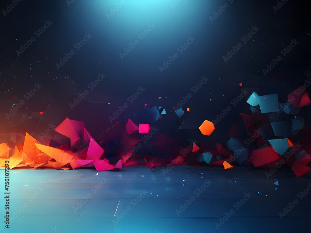 "Digital Dimensions: Abstract Geometric Shape Background for Hi-Tech ...