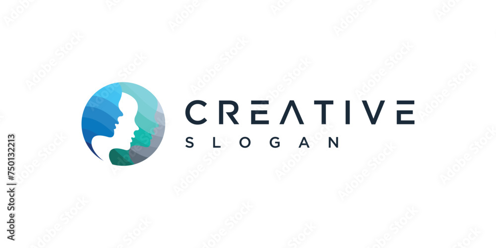 Human Logo template vector. Icon logo of three human heads Stock Vector ...