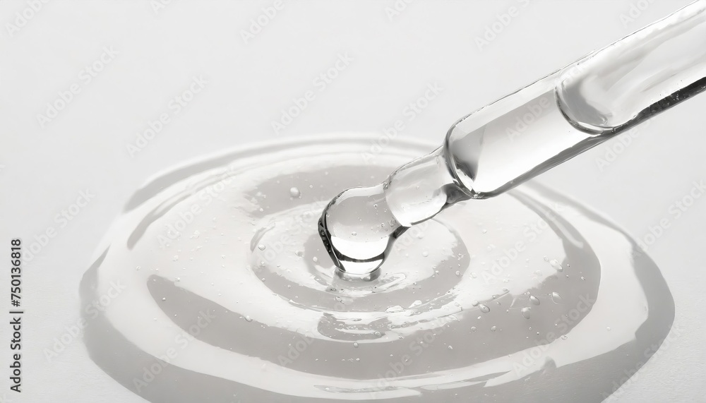 Generated image of Cosmetic texture serum drop with pipette dropper on ...