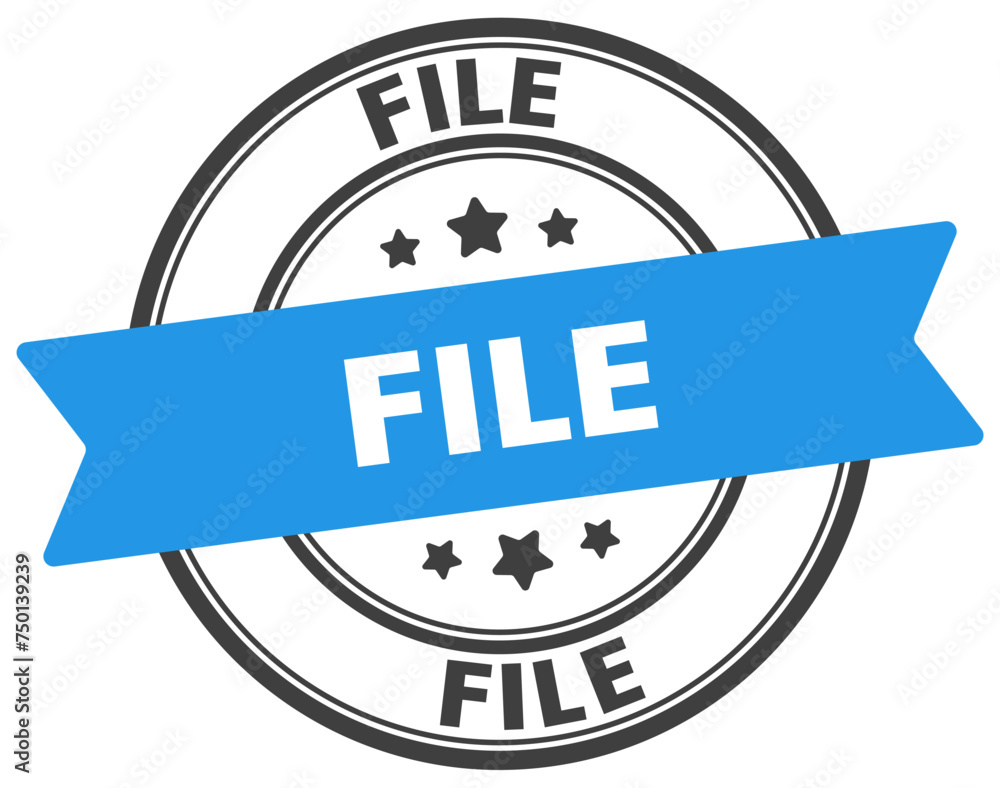 file stamp. file label on transparent background. round sign Stock ...