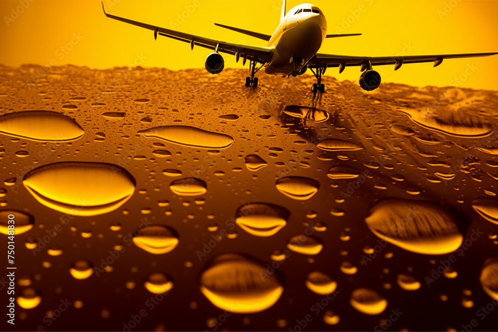 Used Cooking Oil (UCO) as fuel for aviation. Airplane on Cooking Oil as ...