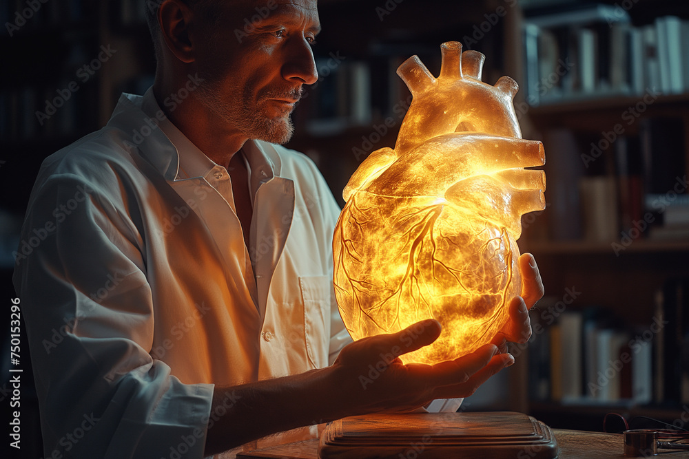 Cardiologist showing the structure and anatomy of the human heart Stock ...