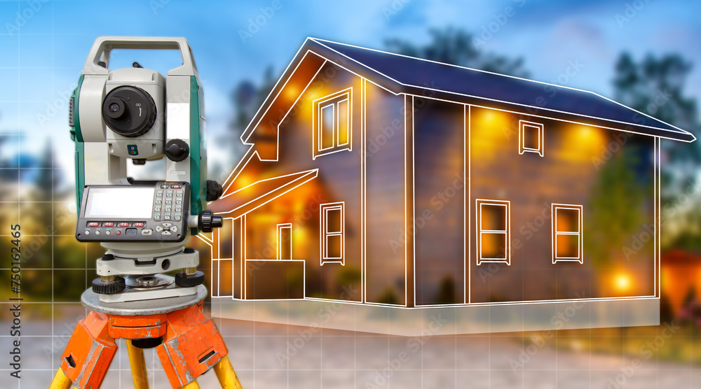 Surveyor equipment. Geodetic instrument for measurements before ...