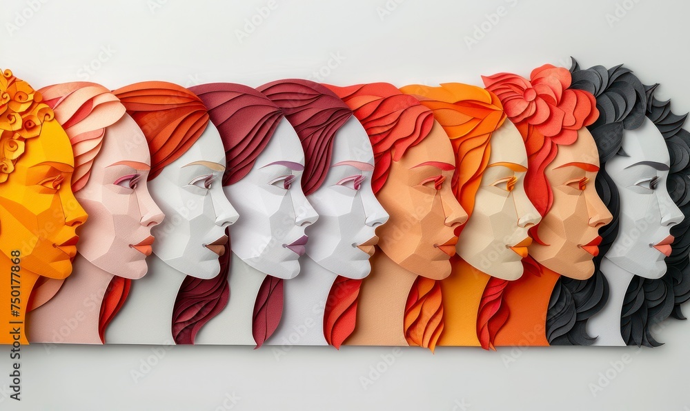 Paper cut illustration. Symbols of international women's day, paper cut ...