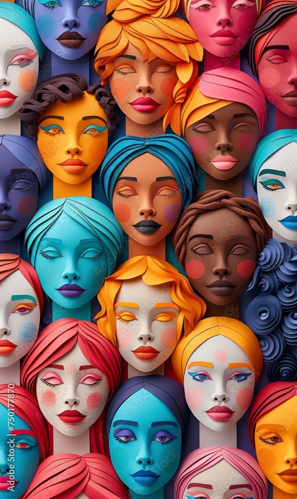 Paper cut illustration. Symbols of international women's day, paper cut ...