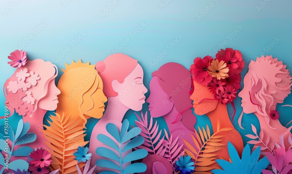 Paper cut illustration. Symbols of international women's day, paper cut ...