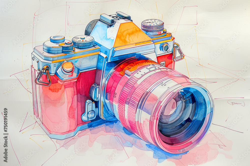 minimalist drawing of a camera, specifically designed for filmmakers ...