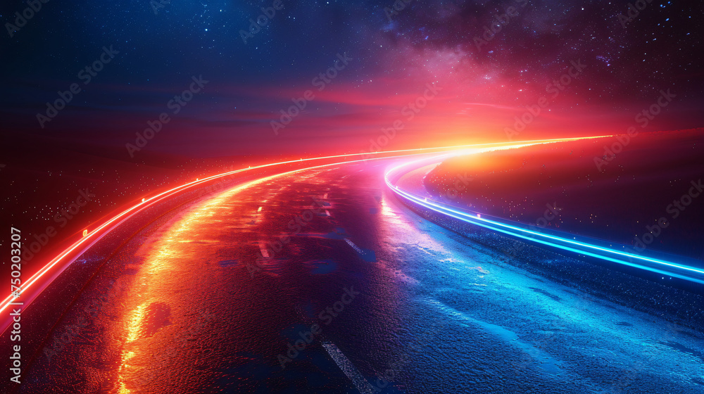 Abstract light background City road light, night highway lights ...