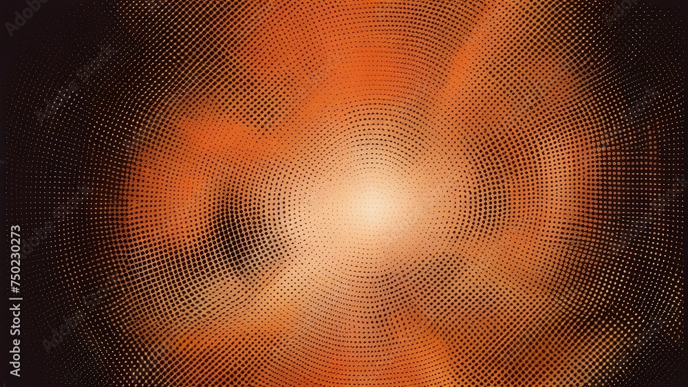 Halftone radial texture. Comic style grain background. Pop art copper ...