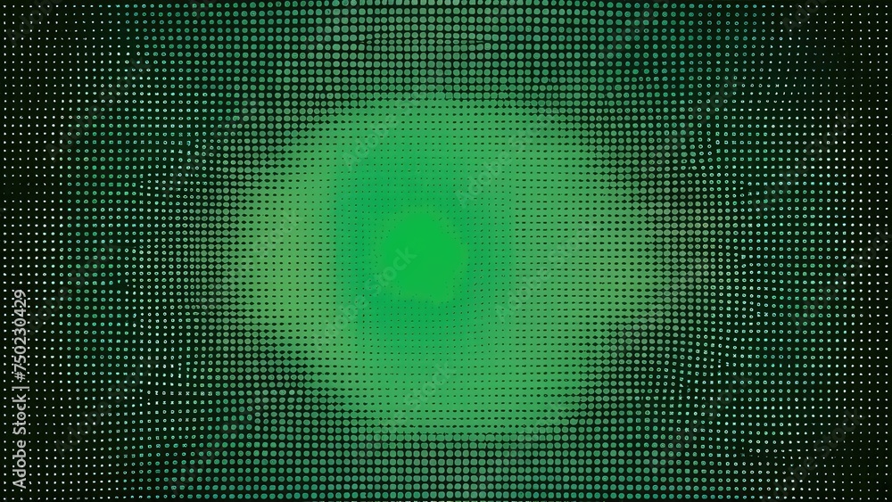 Halftone radial texture. Comic style grain background. Pop art emerald ...