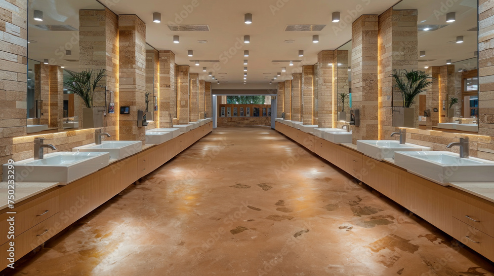 Hygiene practices in public restrooms and washrooms. Cleanliness in a ...