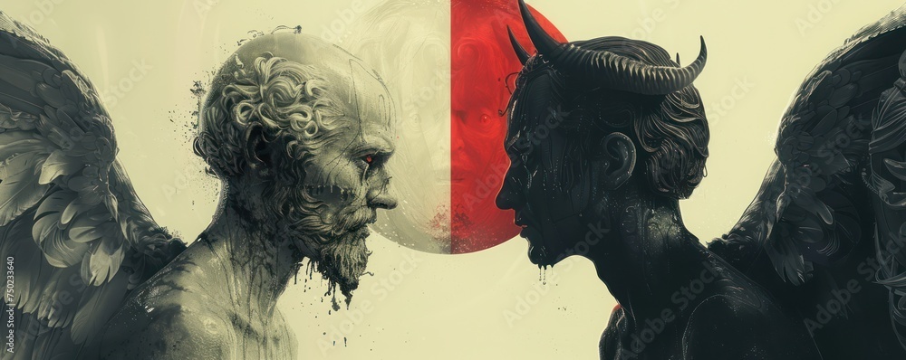 In a paradoxical twist a devil and angel exchange a mysterious ...