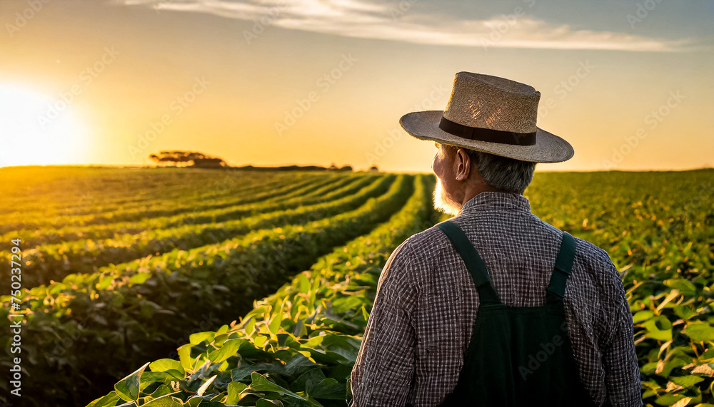 TRABALHADOR COM CAMPO: PRODUTOR RURAL OBSERVANDO O CAMPO E SUA PRODUÇÃO ...