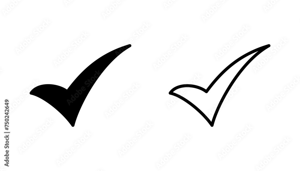 Check mark icon set. Check mark icon. Tick mark symbol vector Stock ...