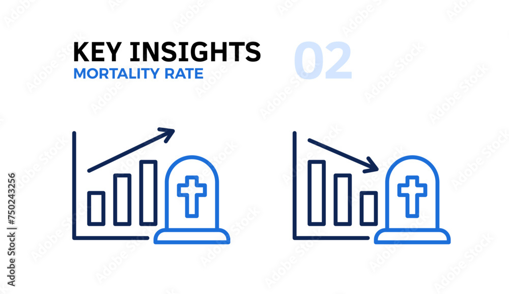 Vecteur Stock Mortality Rate Trends Analysis: Graphics Going up and ...