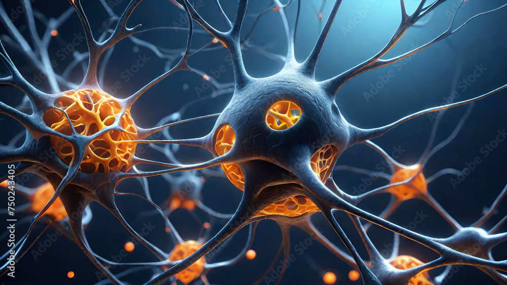 Neuron cells neural network of human. Neuro research science, brain ...