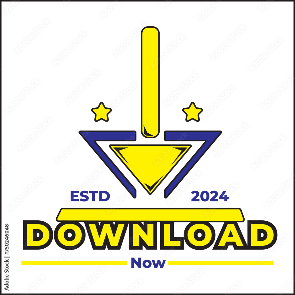 estd 2024 download logo illustration vector design with downward arrow ...