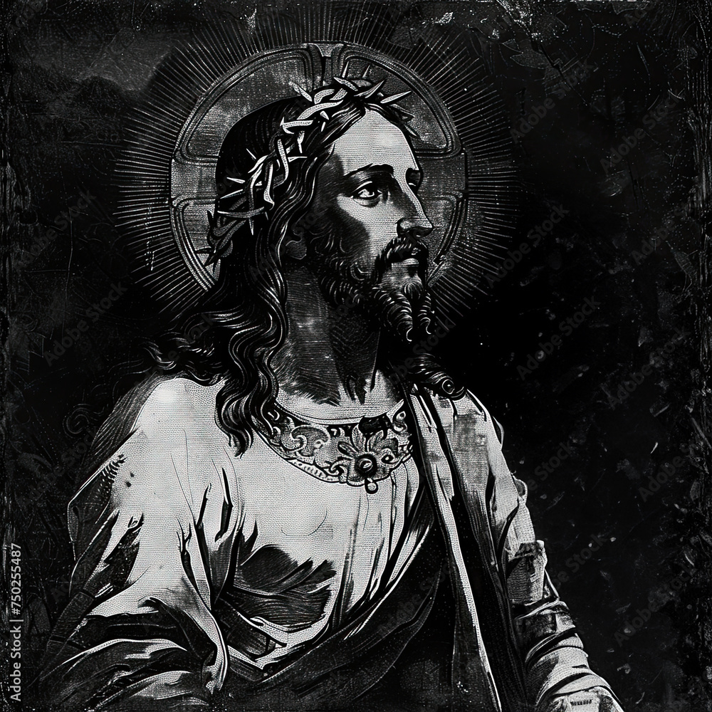 Religious Iconography: Portrayal of Jesus Christ, a Sacred Figure with ...