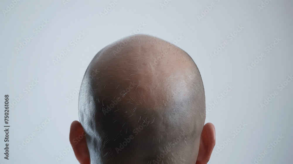 Backside of a Male Caucasian Bald Head with Alopecia and Hair Loss ...