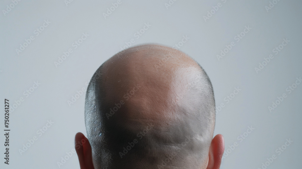 Backside of a Male Caucasian Bald Head with Alopecia and Hair Loss ...