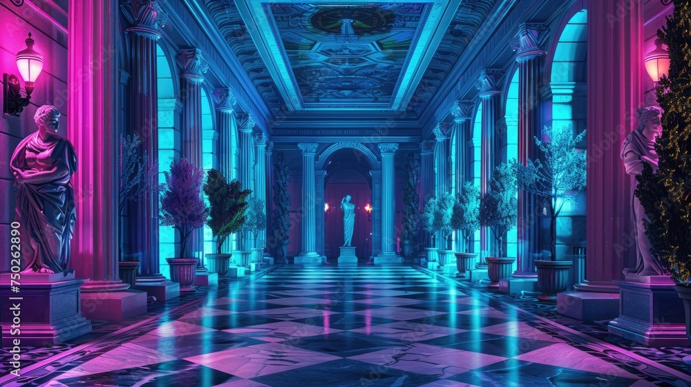 Psychedelic visual trends: surreal antique greek god sculpture, roman ...