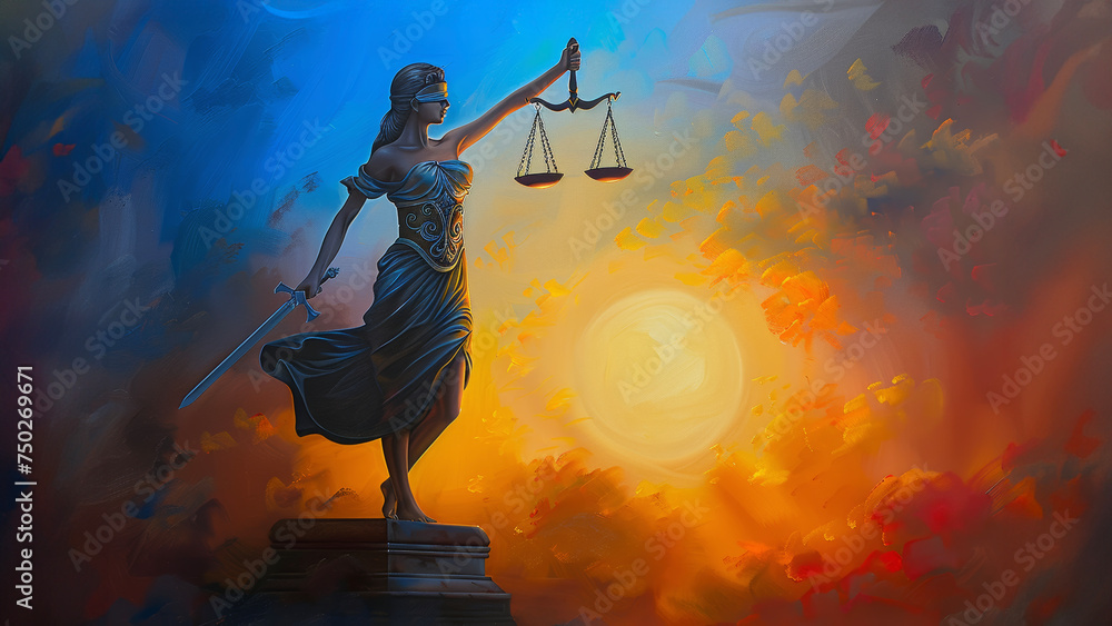 The Statue of Justice - lady justice, holding the Law scale for justice ...